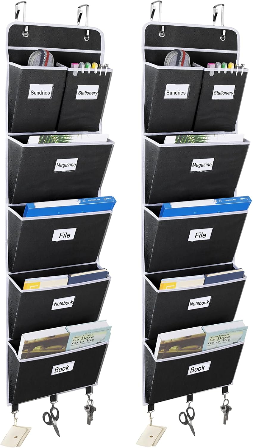 JARLINK 5-Shelf Over The Door File Organizer - Black Nepal | Ubuy