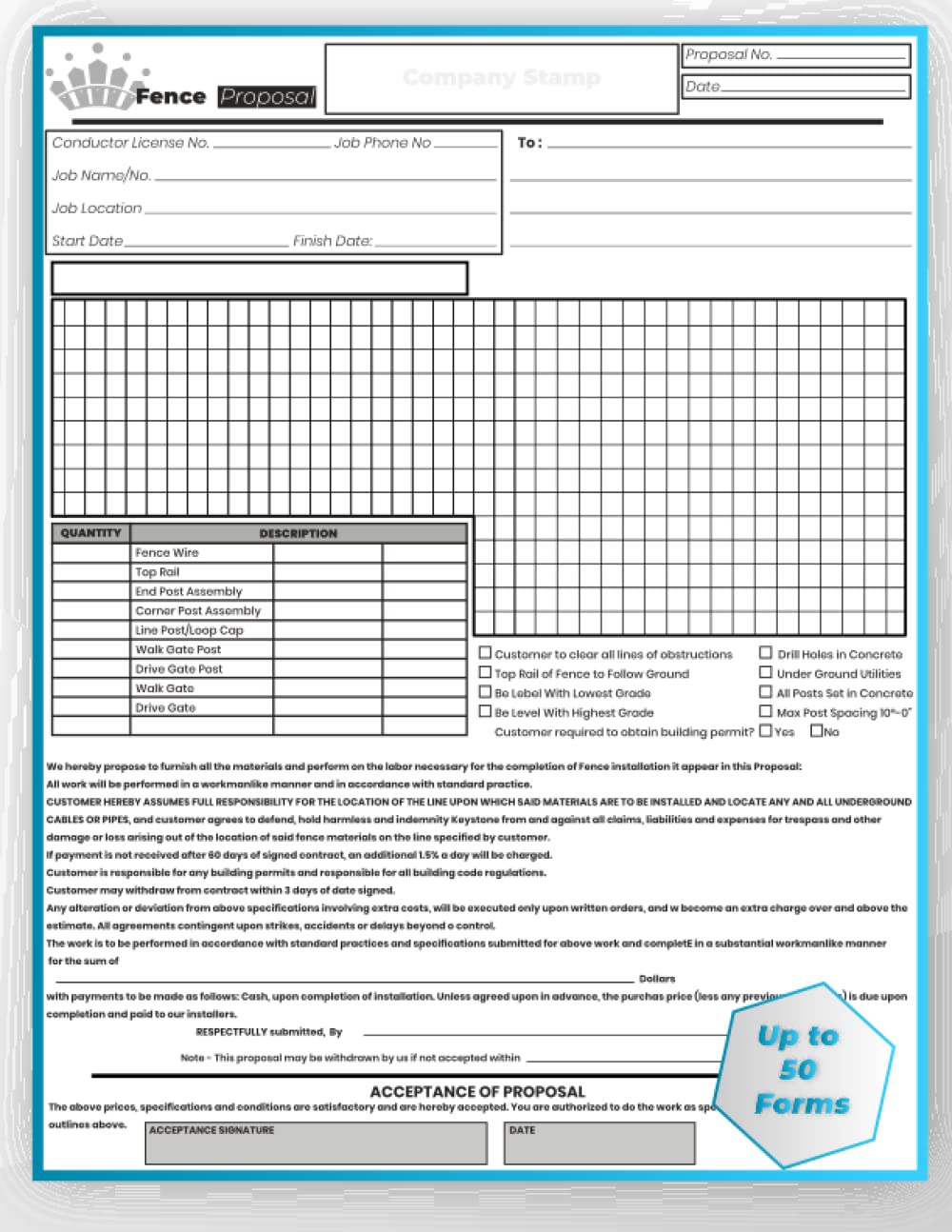 Fence Proposal Forms: Perfect For Preparing a professional Fencing ...