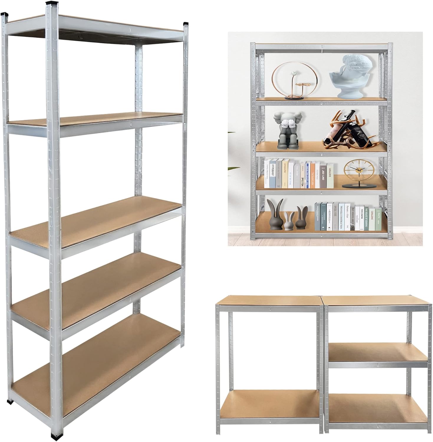 ANSIMIDA Storage Garage Shelving,180x90x40 cm, Heavy Duty 5 Tier ...