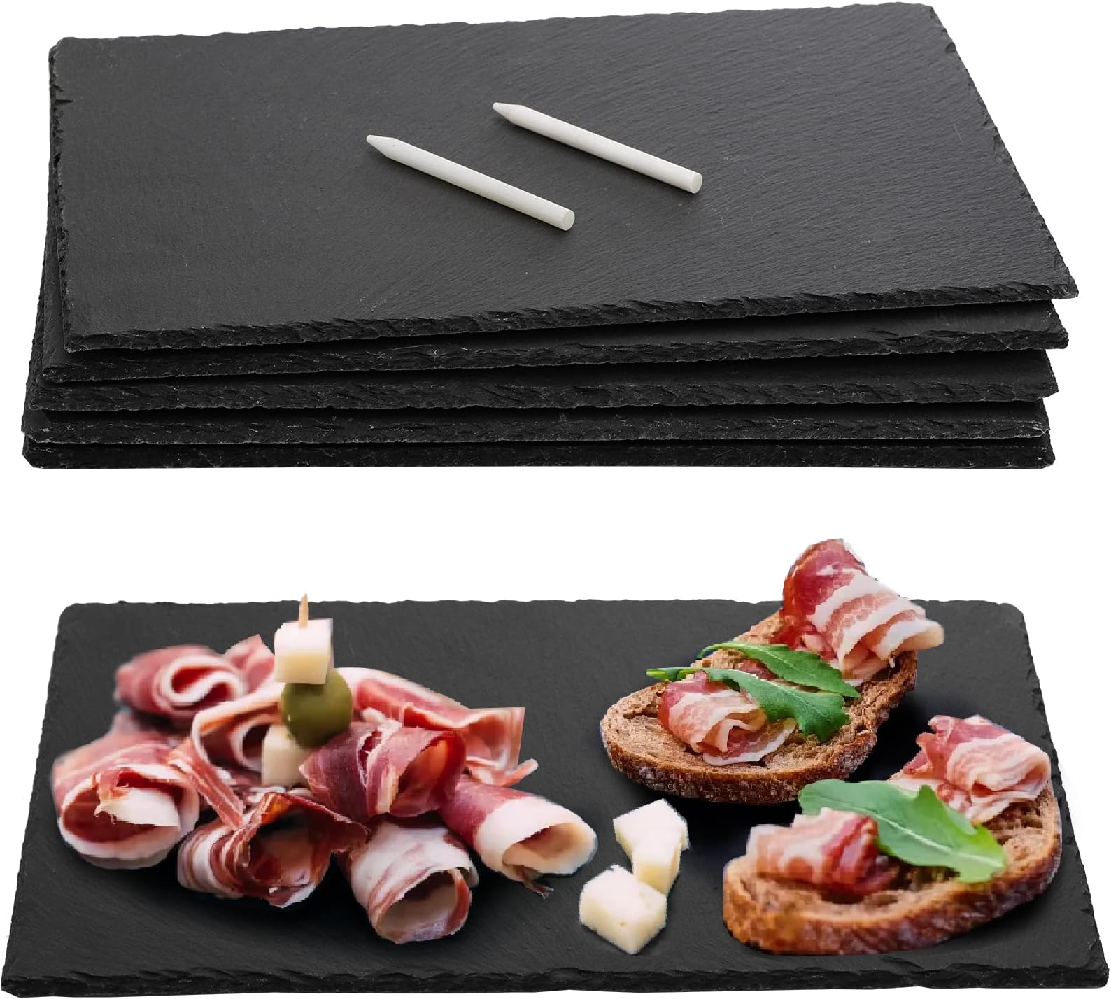 Amazon.com | Twine Country Home Slate Stone Plates for Tapas ...