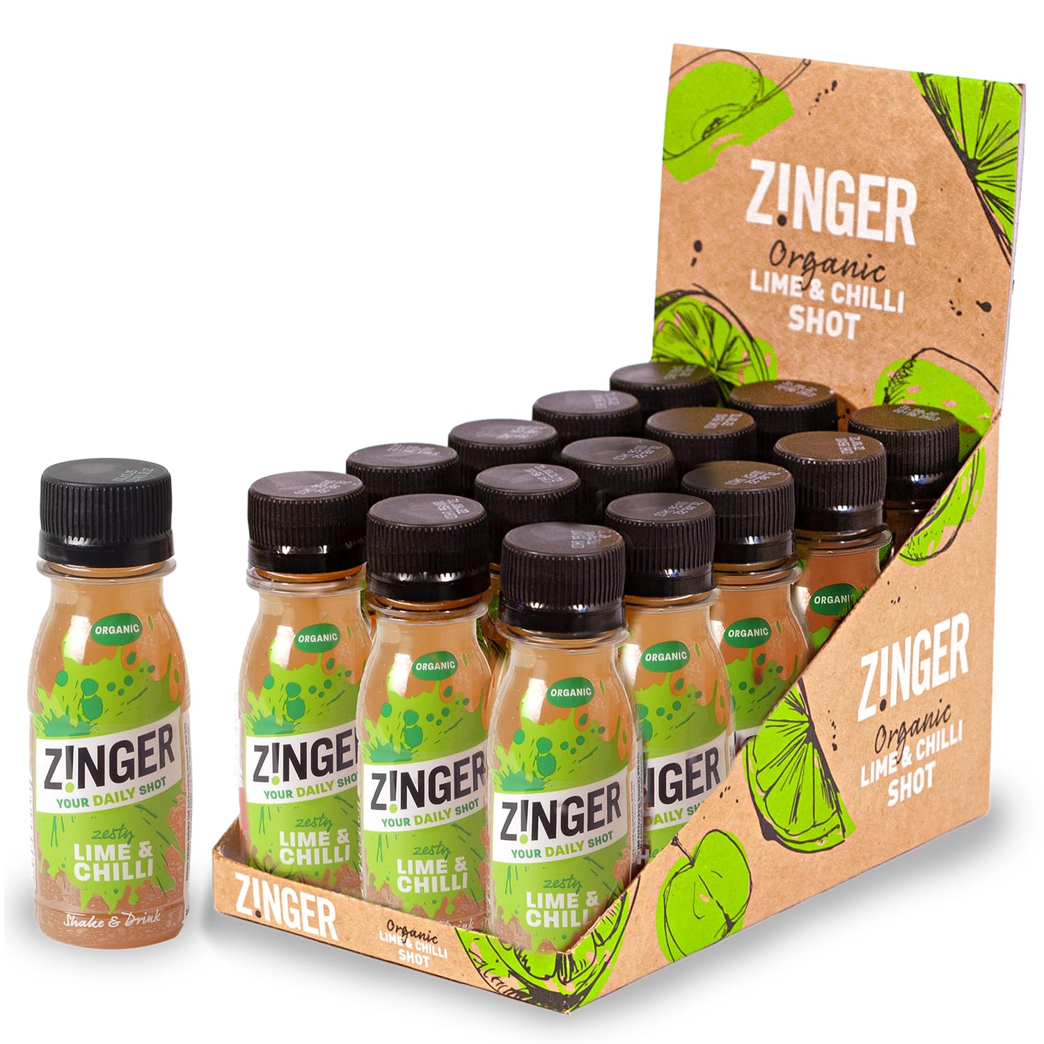 Zinger Organic Lime and Chilli shot. A sharp and tangy pick me up ...