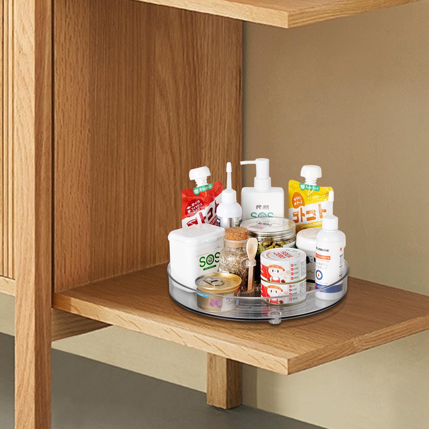 Snapklik.com : Lazy Susan Rotating Turntable Organizer Set