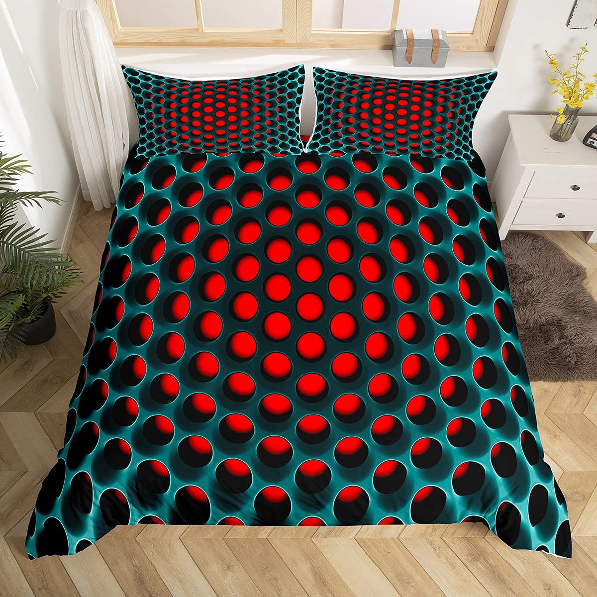 3D Honeycomb Boys Bedding Set Geometric Men Duvet Cover Set for Kids ...