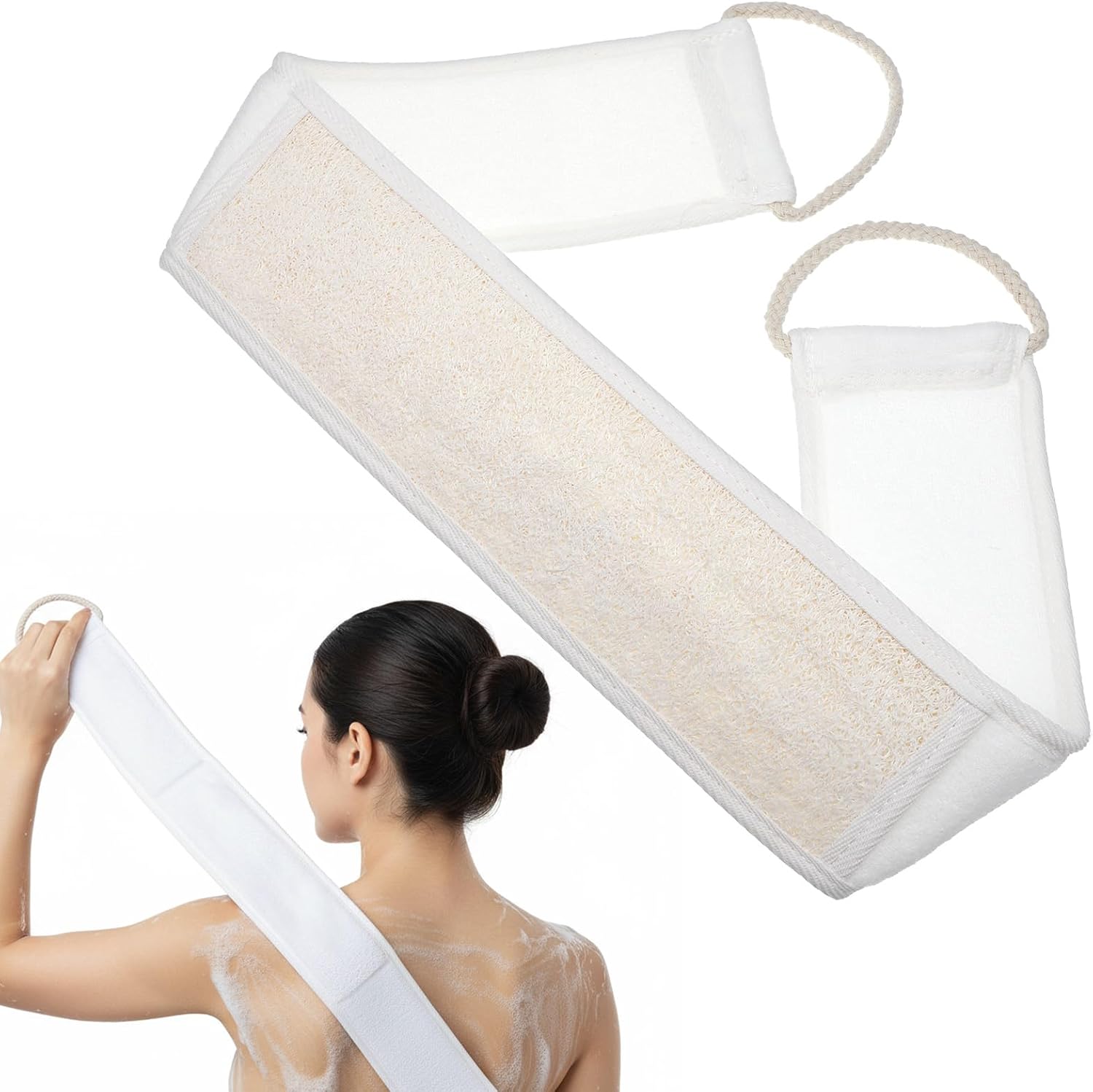 Amazon.com: LXUEJIE Natural Loofah Back Scrubber, Exfoliating Body ...