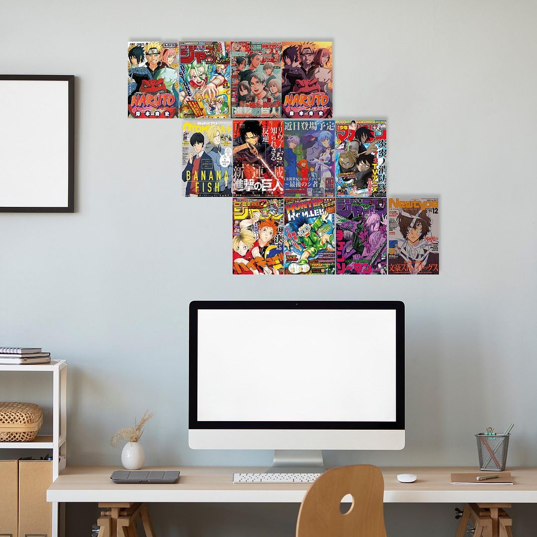 CVANU 54pcs Anime Mini Poster with Double Sided Tape Self-Adhesive ...