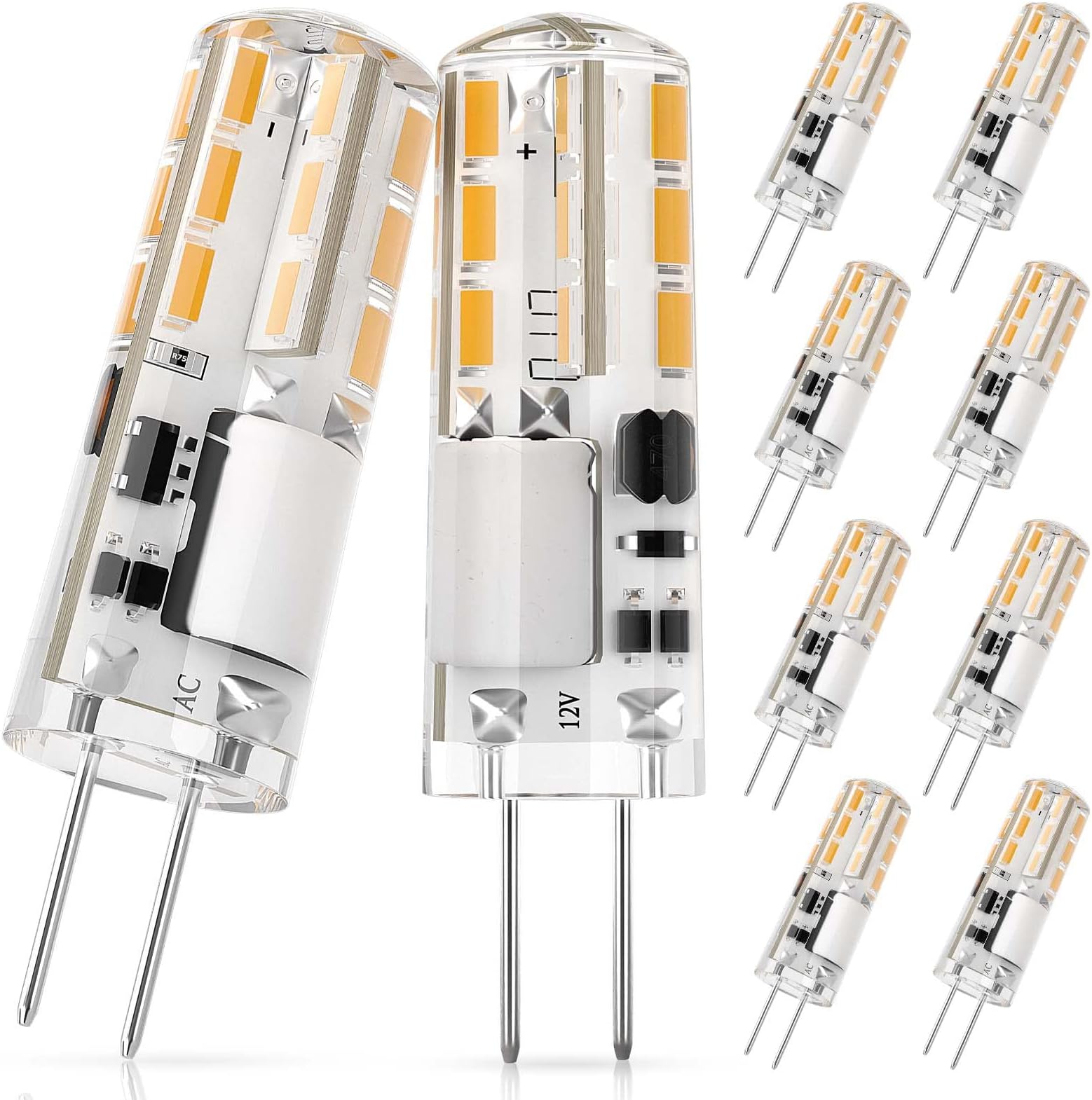 Reteck 10er Pack G4 2W LED Lampen, 210lm, 2W ersetzt 20W Halogenlampen, Nicht Dimmbar, Warmweiß ...