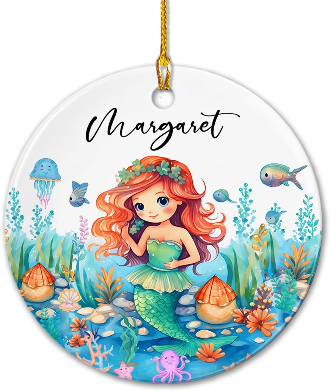 Amazon.com: Personalized Mermaid Ceramic Ornament Christmas 2024 ...