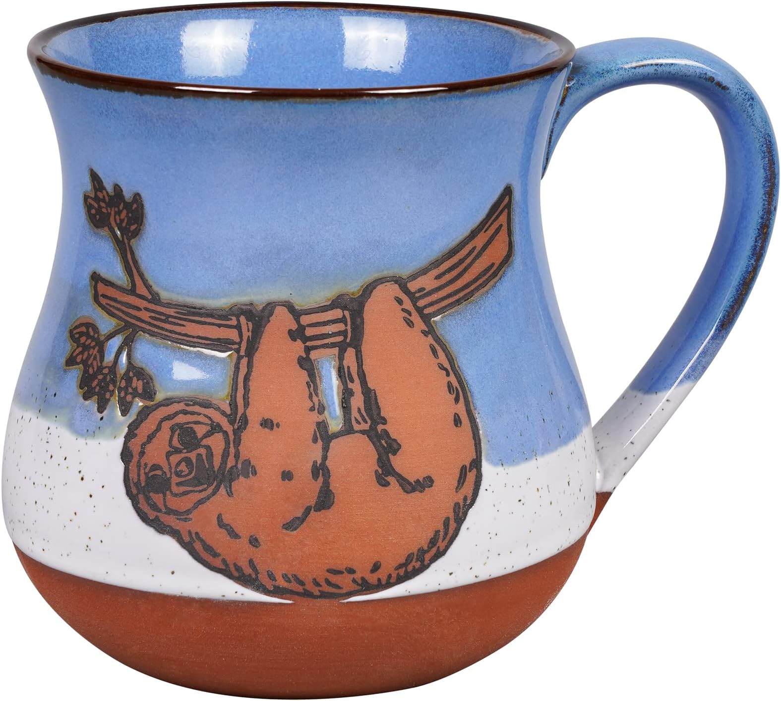 Amazon.com: Lily's Home Hang In There Lazy Sloth 3D Animal Mug. Ceramic ...