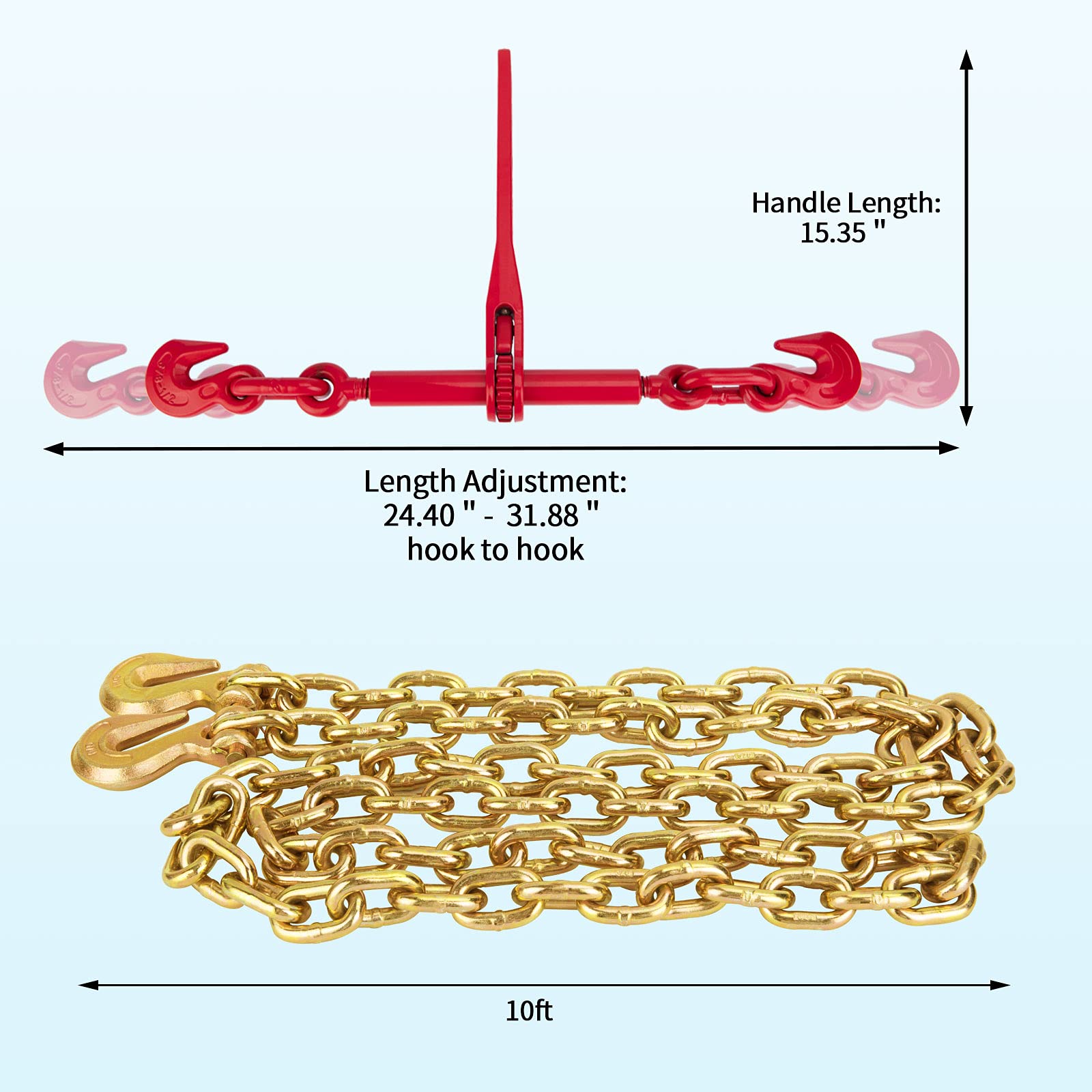 Towmavin 3/8"-1/2"Grade 70 Chain Transport Hauling Load Package ...