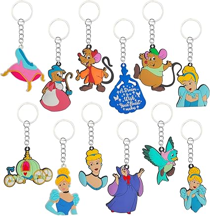 Amazon.com: 24 PACK Princess Theme Keychains for Kids Birthday Party ...