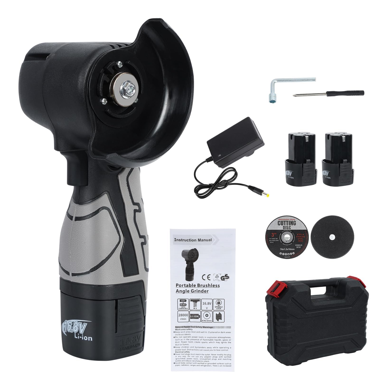 Mini Angle Grinder Cordless Angle Grinder 18V 550W Battery Operated ...