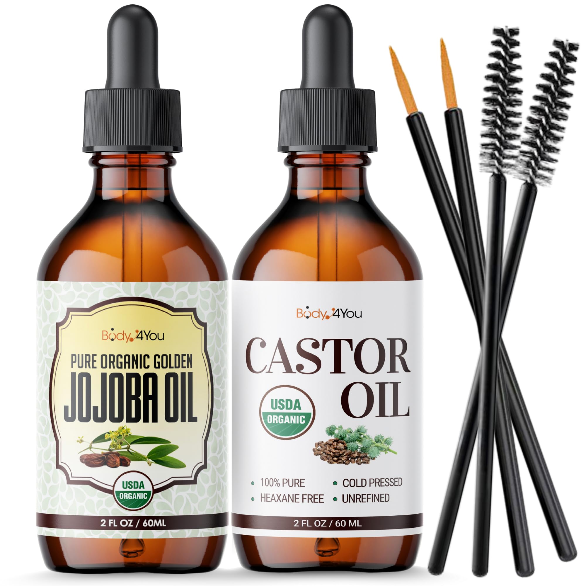 Amazon.com: BodyJ4You USDA Organic Jojoba Wax Castor Oil - Skin Care ...