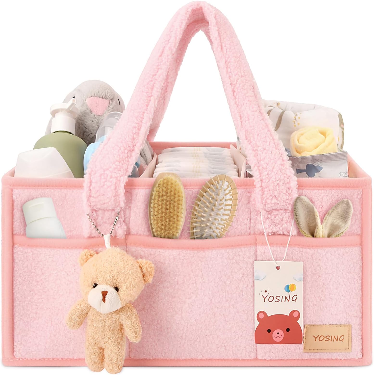 Amazon.com: Volnamal Baby Diaper Caddy, Plastic Movable Cart for ...