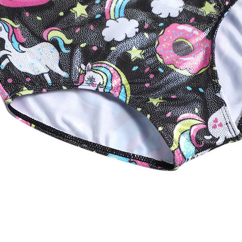 Snapklik.com : Donuts Gymnastics Leotards For Girls 4t 5t Black Unicorn ...