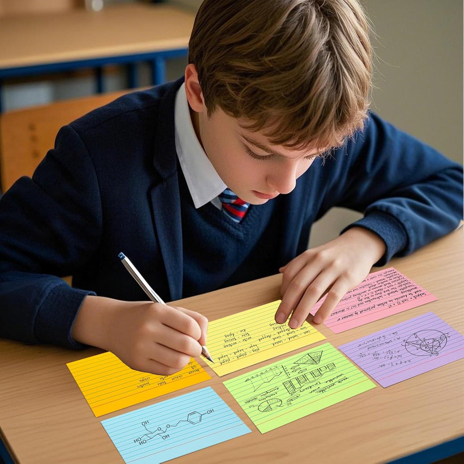 Snapklik.com : Index Cards 3x5, 272 Count, Colored Ruled Flash Cards ...