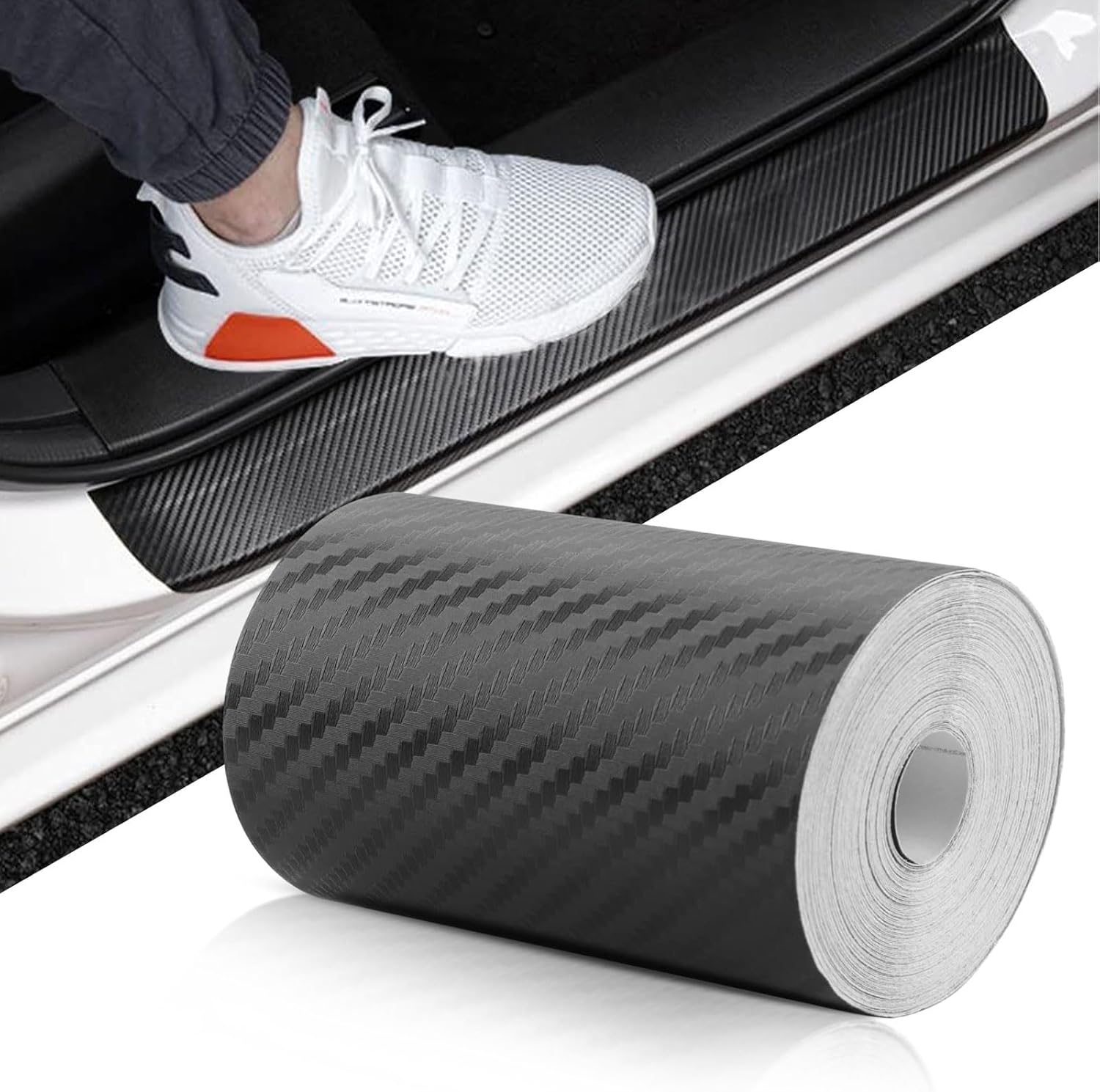 Carbon Fiber Door Sill Protector - 3.9In x 32.8Ft Car Sticker for Entry ...