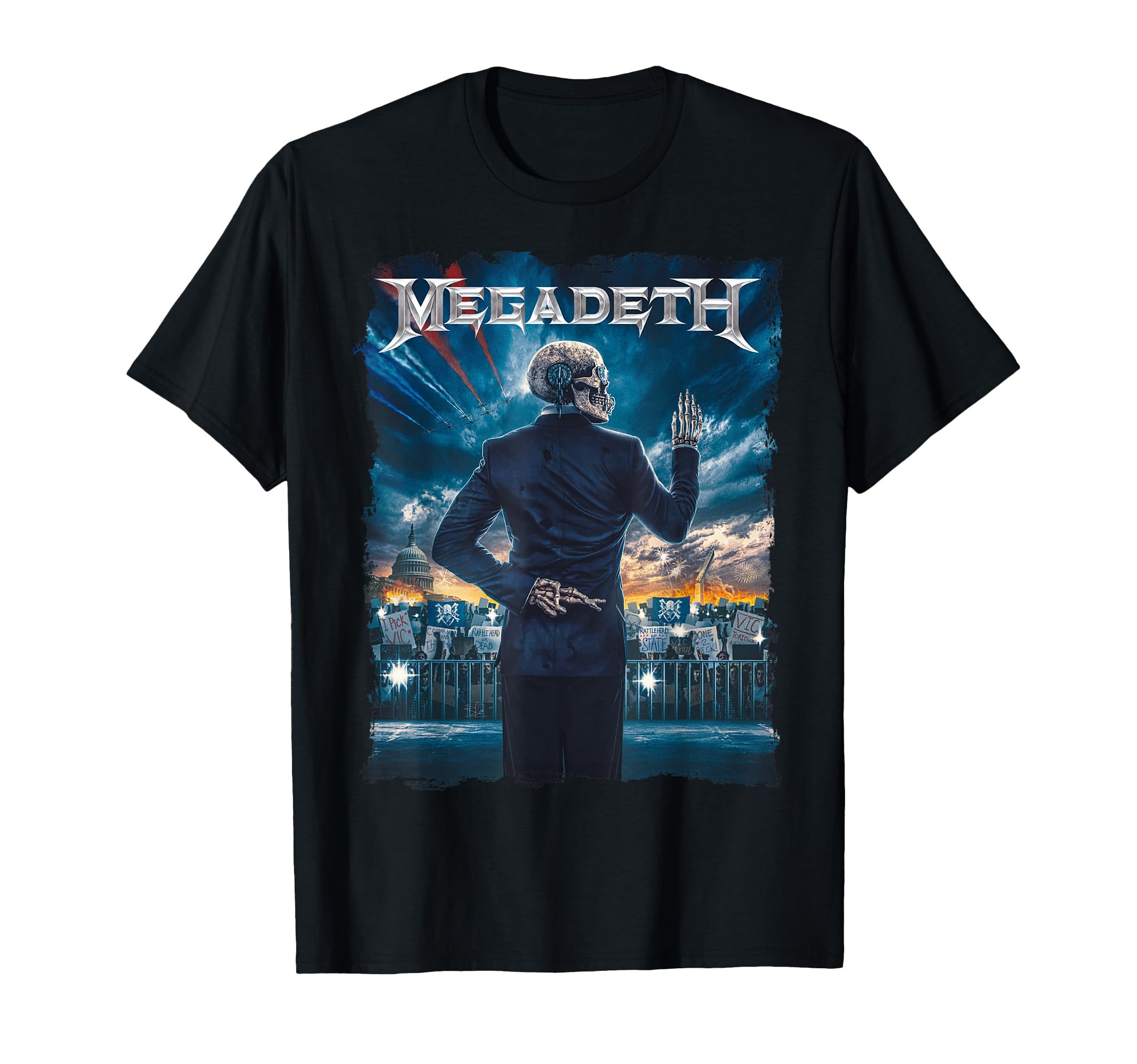 Amazon.com: Megadeth - Vic Rally T-Shirt : Clothing, Shoes & Jewelry