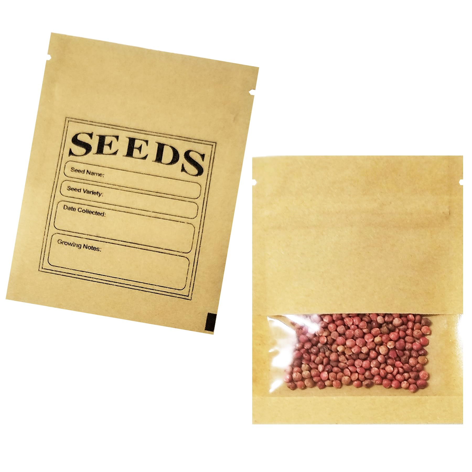 WACCOMT Pack 100 Pieces Small Resealable Seed Packets Envelopes (2.76x3 ...