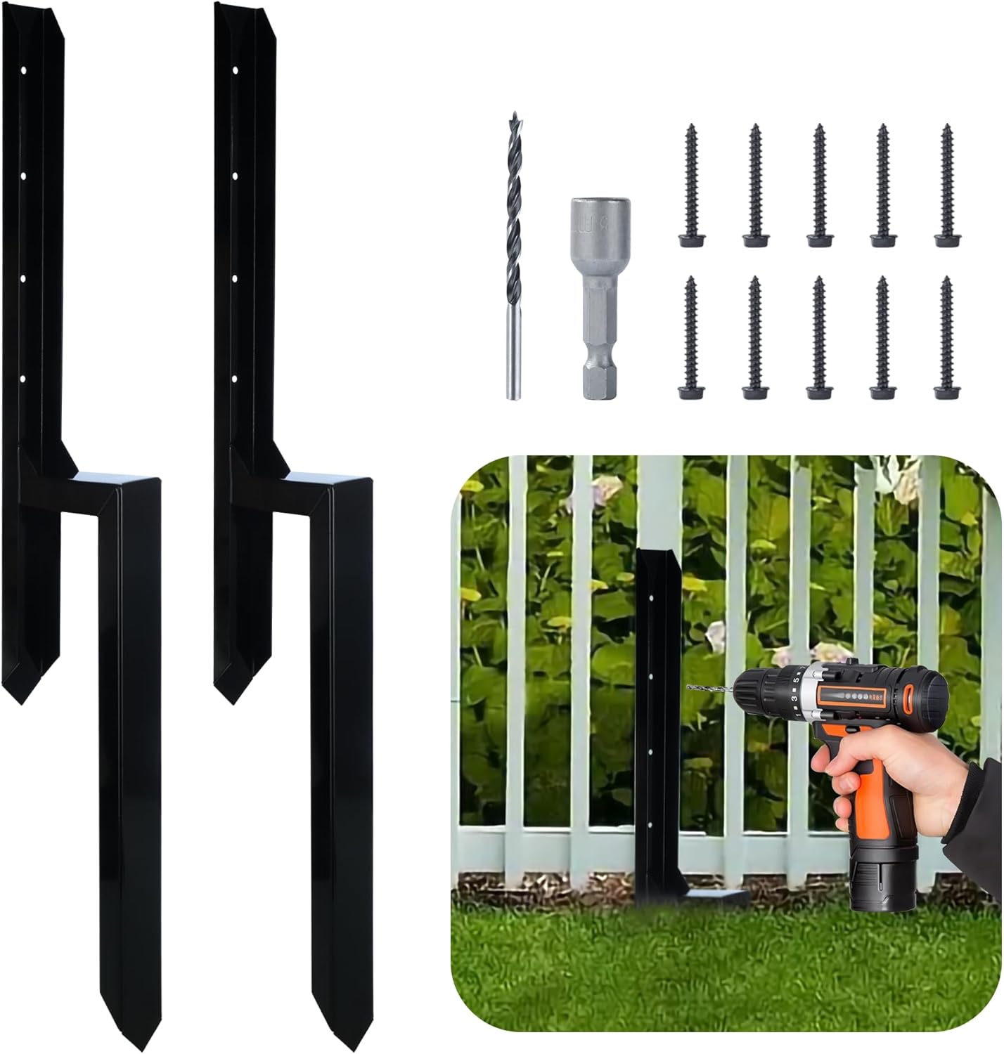 Amazon.com : IRONRIFIC Heavy Duty Steel Fence Post Repair Stakes - 40 ...