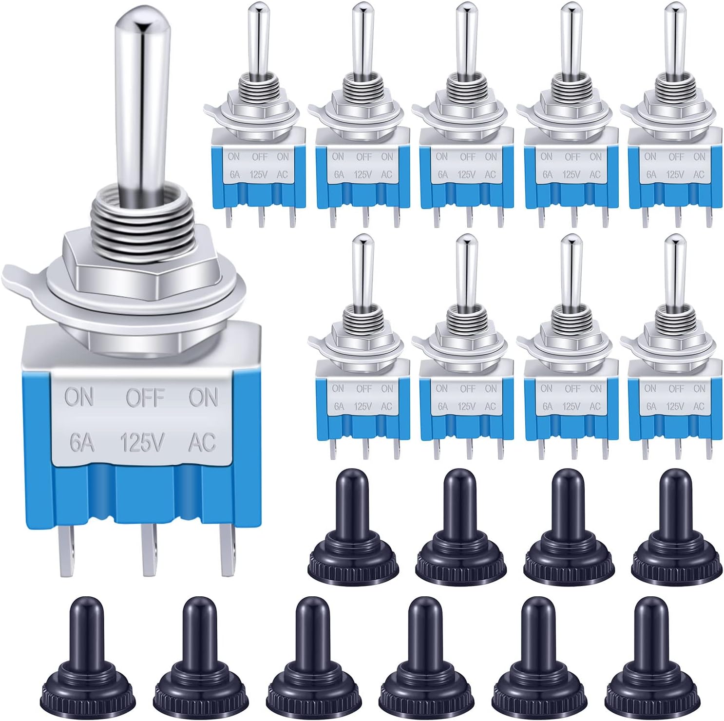 10pcs Momentary Toggle Switch ON-Off-ON 3 Position Momentary Toggle ...