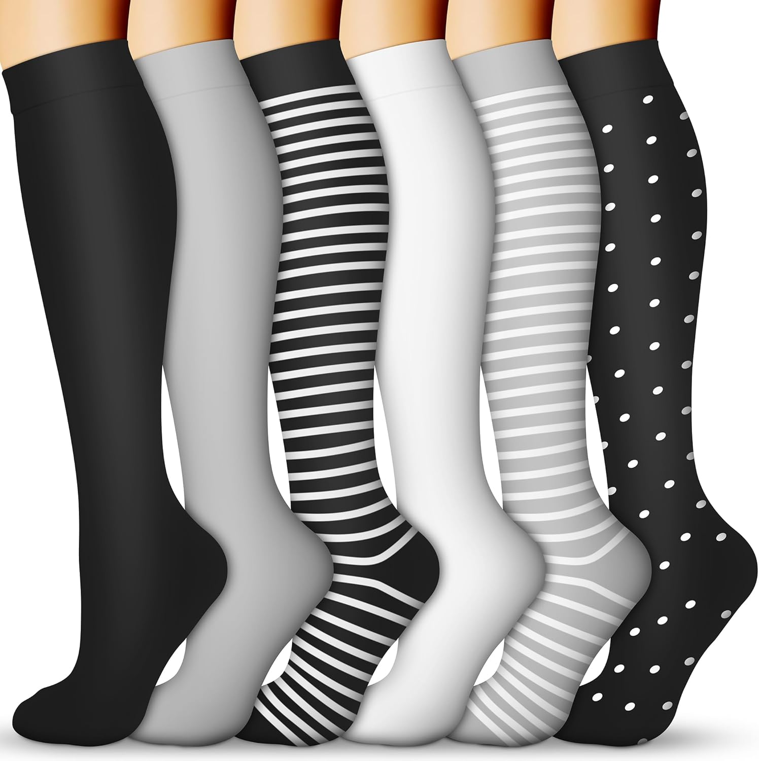 Amazon.com: Compression Socks for Women & Men 15-20 mmHg, Best for ...