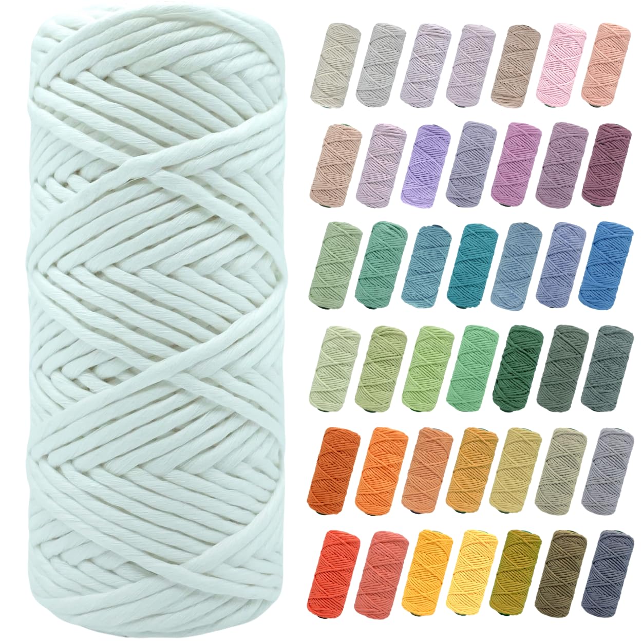 Amazon.com: MAKER YARN 3mm Macrame String Deluxe Organic Combed Cotton ...