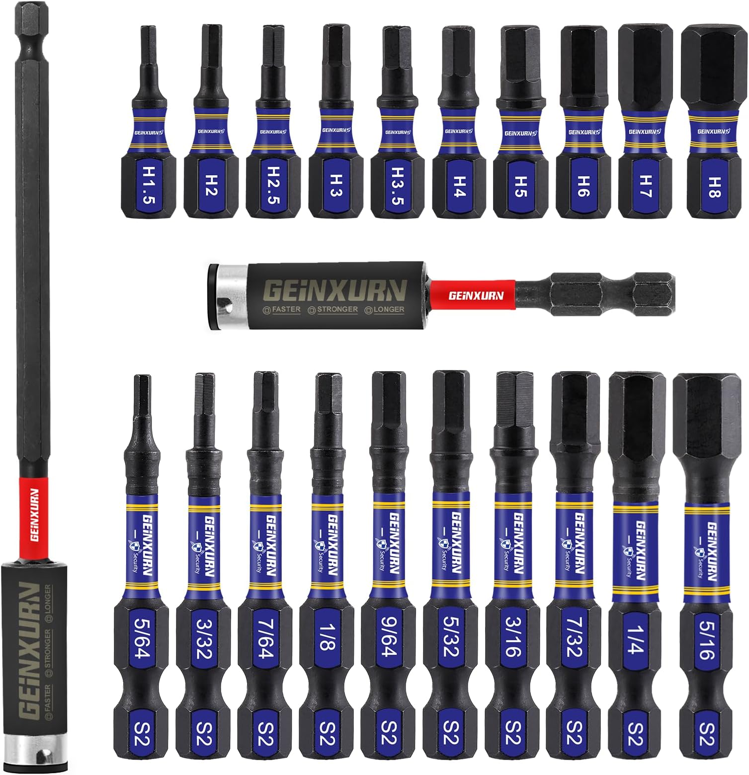 Amazon.com: GEINXURN 22 Pieces Multi Hex Head Impact Tough Magnetic ...