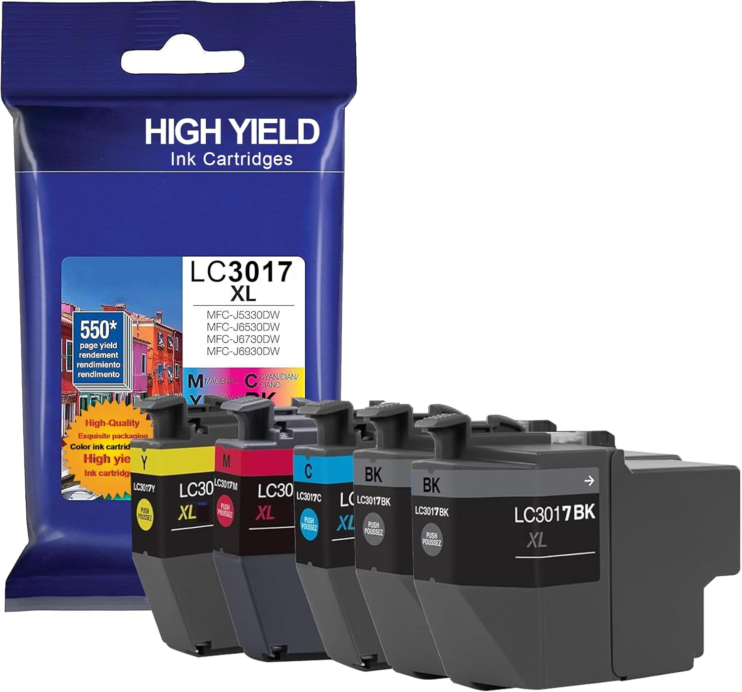 Amazon.com: LC3017 (LC3017XL) Color High Yield Ink Cartridge Set (BK/C ...
