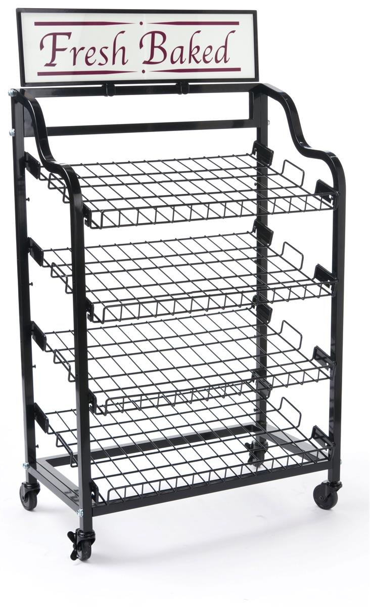 Amazon.com: Displays2go Wheeled Metal Rack with Four Tilting Wire ...