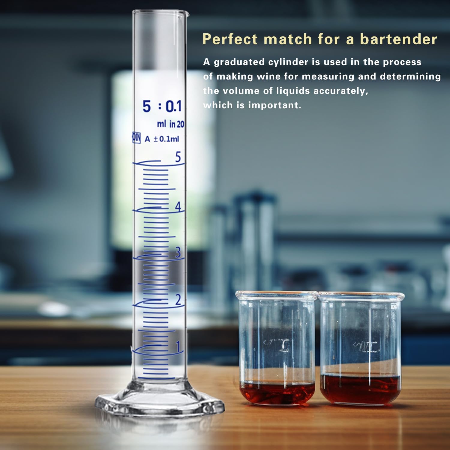 Snapklik.com : Thick Glass Graduated Cylinder Measuring Liquid Lab ...