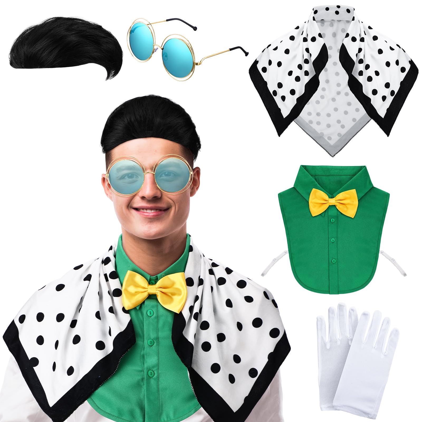 Amazon.com: Cotwinter 6 Pcs Villains Costume Accessories Set Pompadour ...