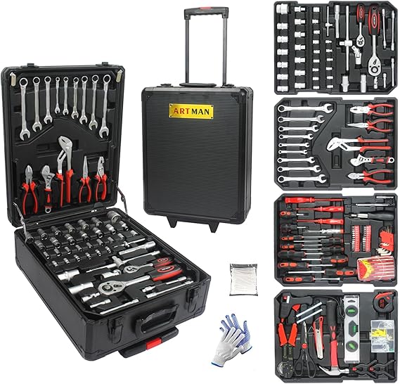 Amazon.com: 899 pcs Aluminum Trolley Case Tool Set, Removable Portable ...