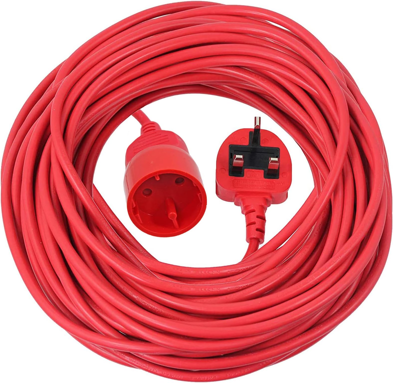 SPARES2GO 20m Extra Long Power Cable UK 3 Pin Plug for Qualcast ...