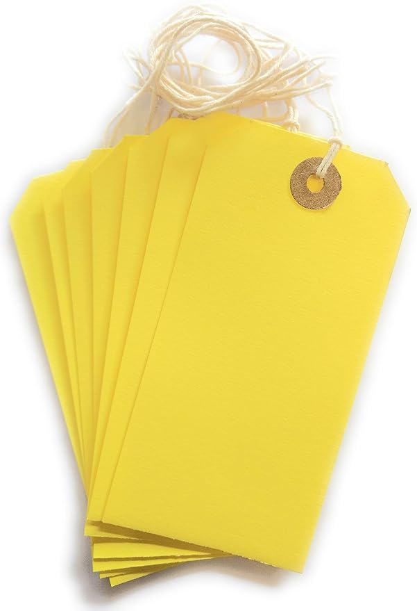 Yellow Manila Strung Tags Luggage Labels Yellow Size 120X60MM Pack of ...