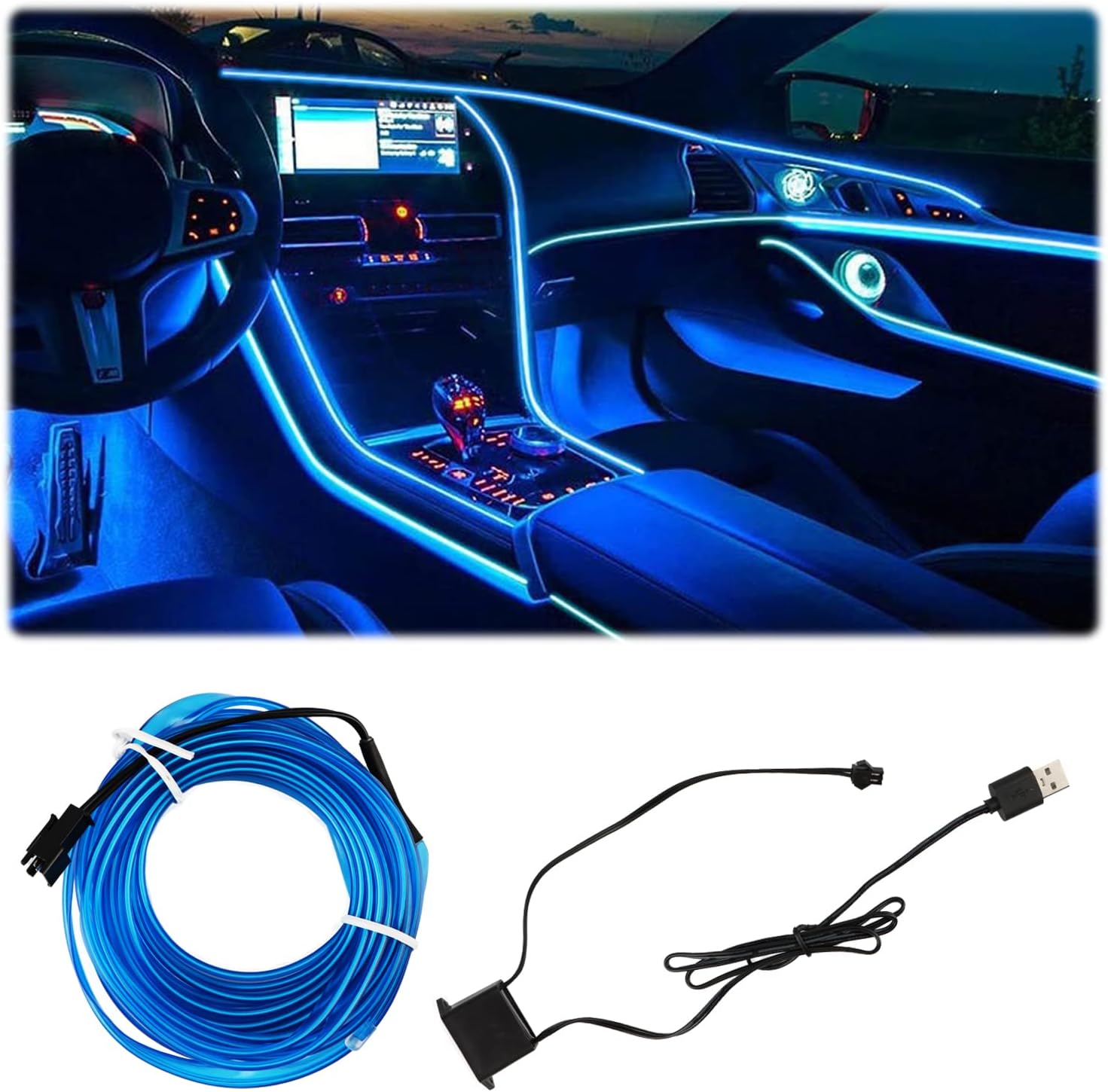 LED Auto Interni, DINSONG Luci 5m Wires Kit per Auto ...