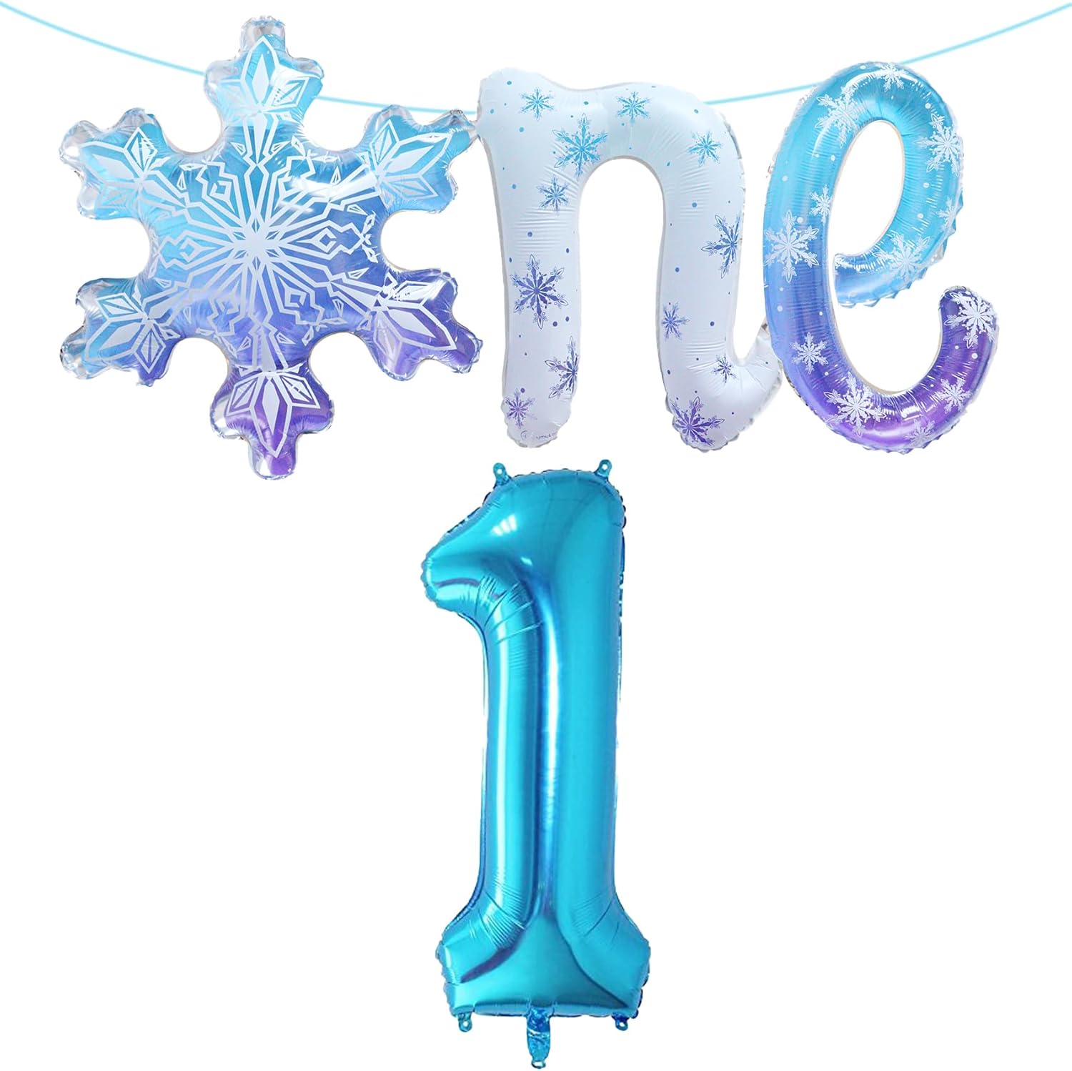 Amazon.com: Stcomart Snowflake Number 1 Balloons for Baby First ...