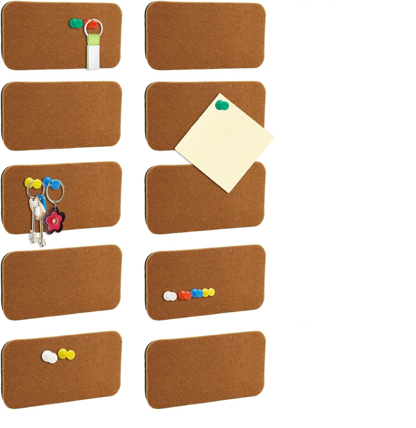 Bulletin Board, Cork Notice Board With 50 Push Pins, Self-Adhesive Felt ...