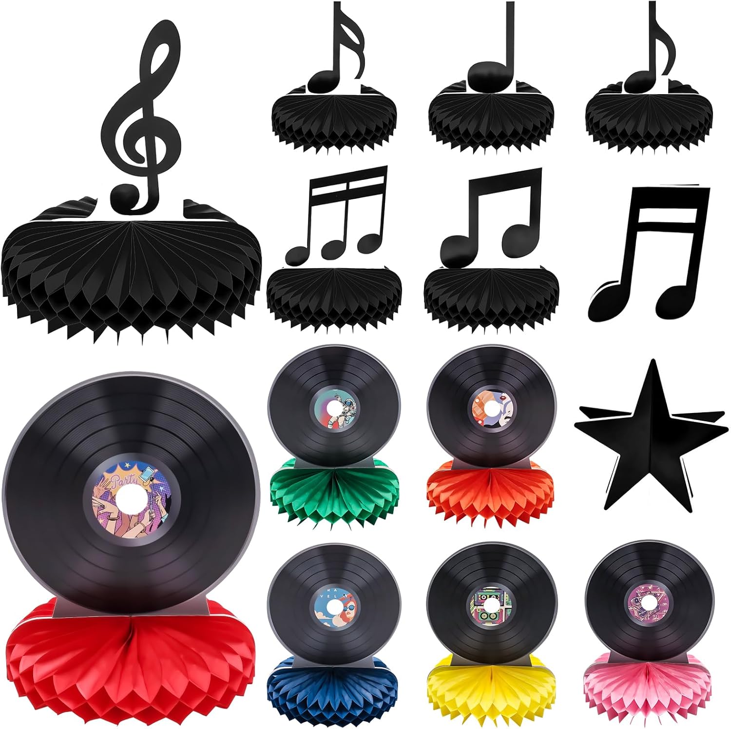 Amazon.com: Windspeed Music Note Centerpieces 14 Pack Vinyl Record ...