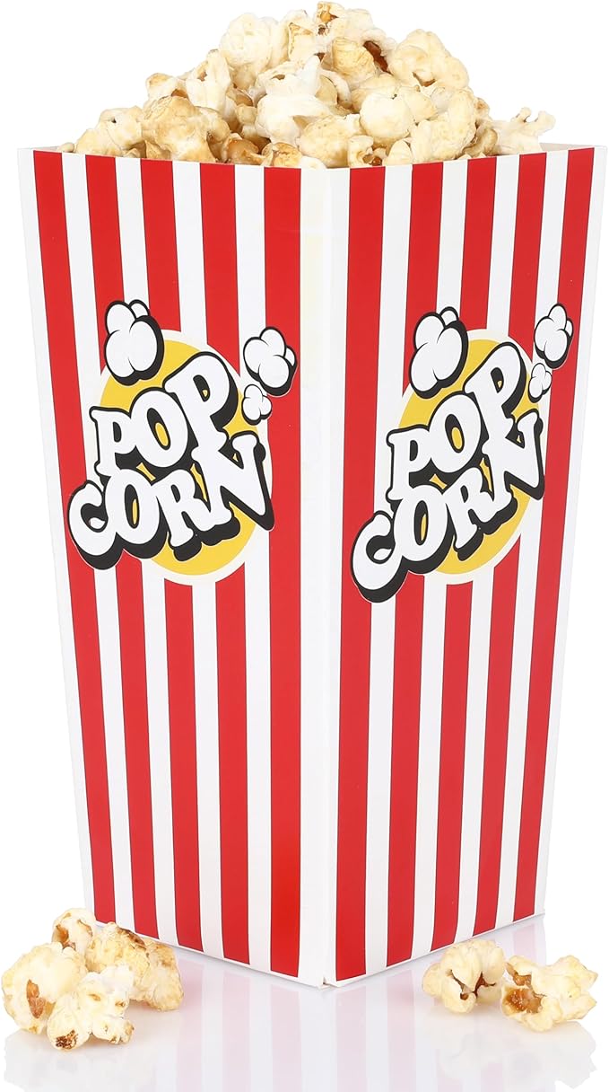 FunX Kraft Paper Popcorn Boxes 12 Pack Large - Party Boxes for Cinema ...