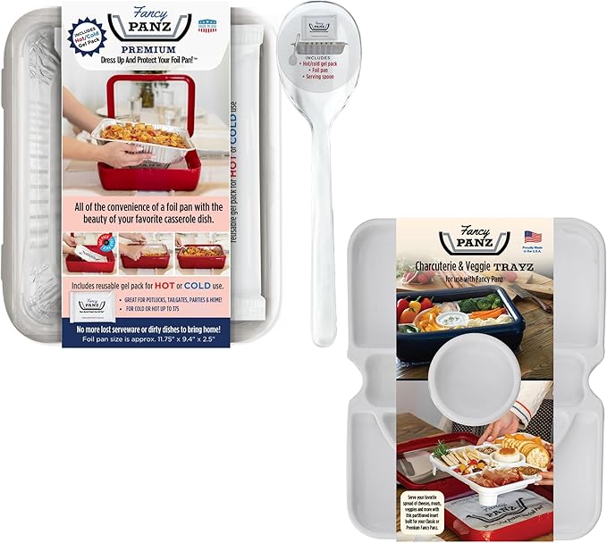 Amazon.com: Fancy Panz Bundle, White Premium Charcuterie Trayz Insert ...