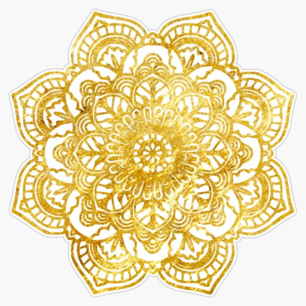 Amazon.com - Gold Metallic Mandala Design Sticker Vinyl Waterproof ...