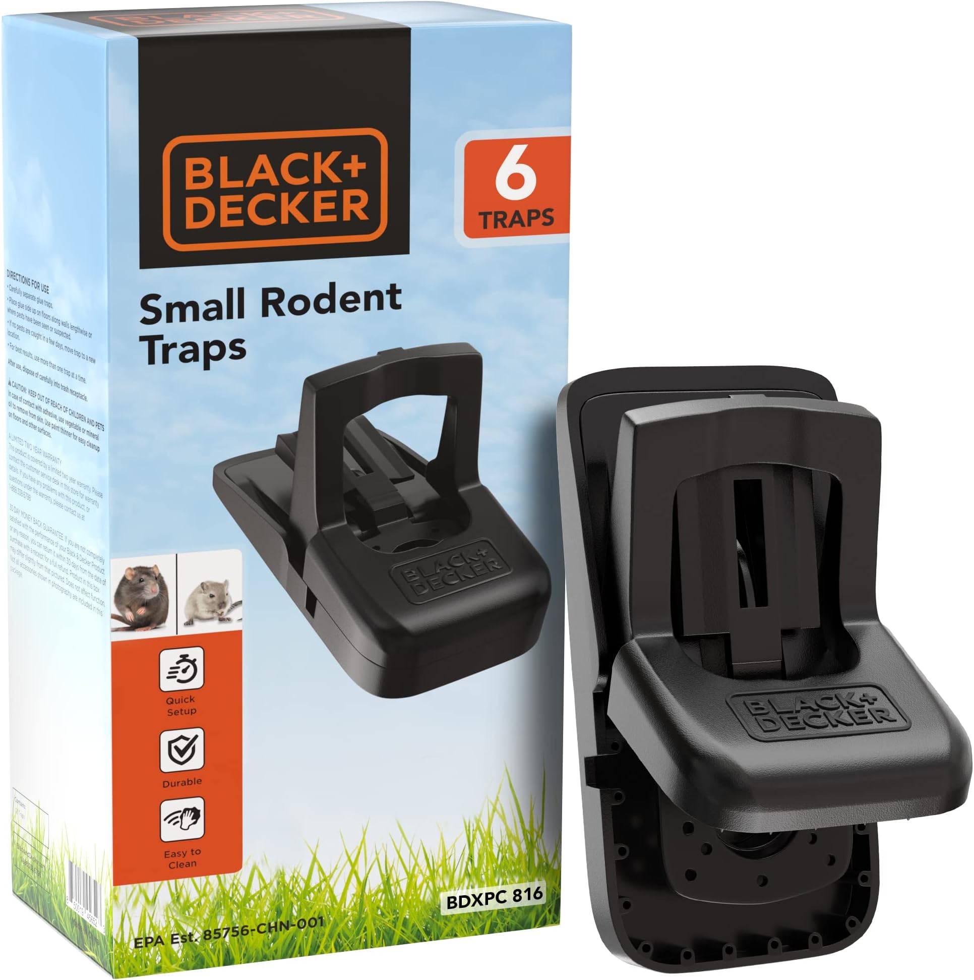Amazon.com : BLACK+DECKER Rat Traps Indoor & Rat Trap Outdoor- Mouse ...