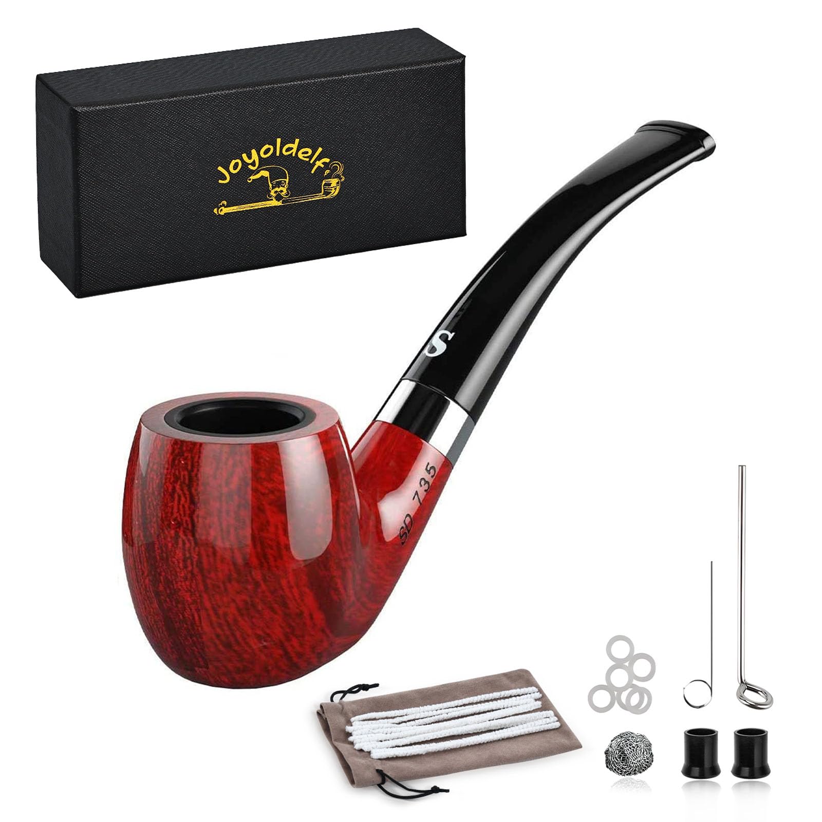Joyoldelf Tobacco Pipe, Smoking Pipe with Flat Bottom - Pipe Pin ...