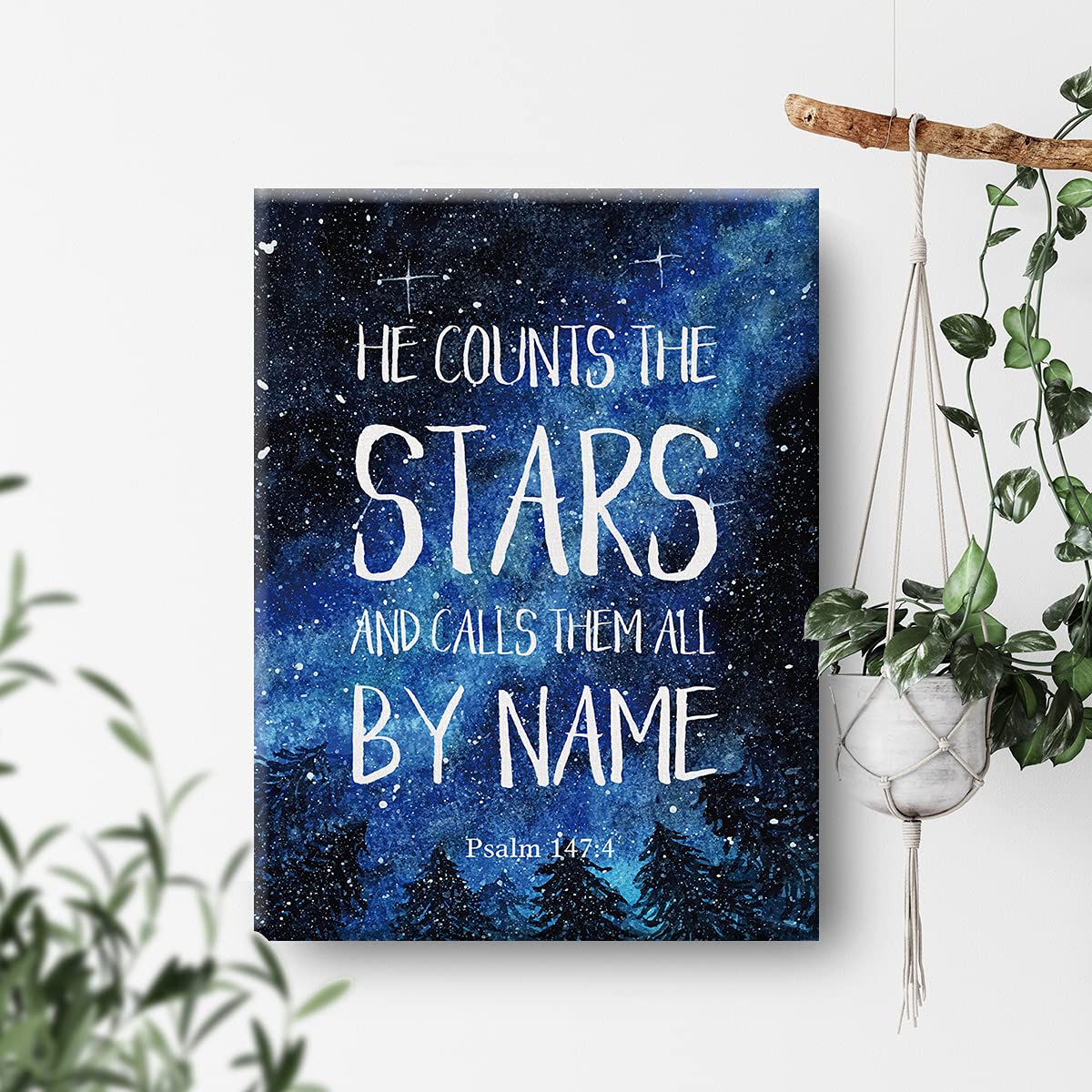 Snapklik.com : Inspirational Christian Wall Art He Counts The Stars And ...