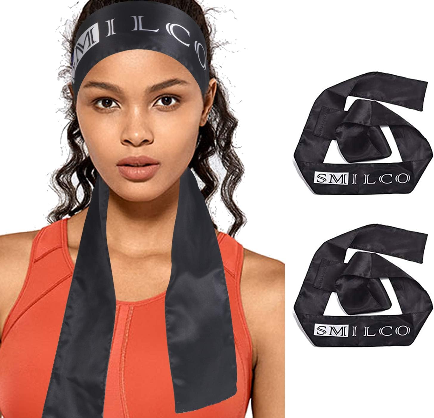 Amazon.com : Smilco Black Satin Edge Laying Scarf Wraps for Hair Edge ...