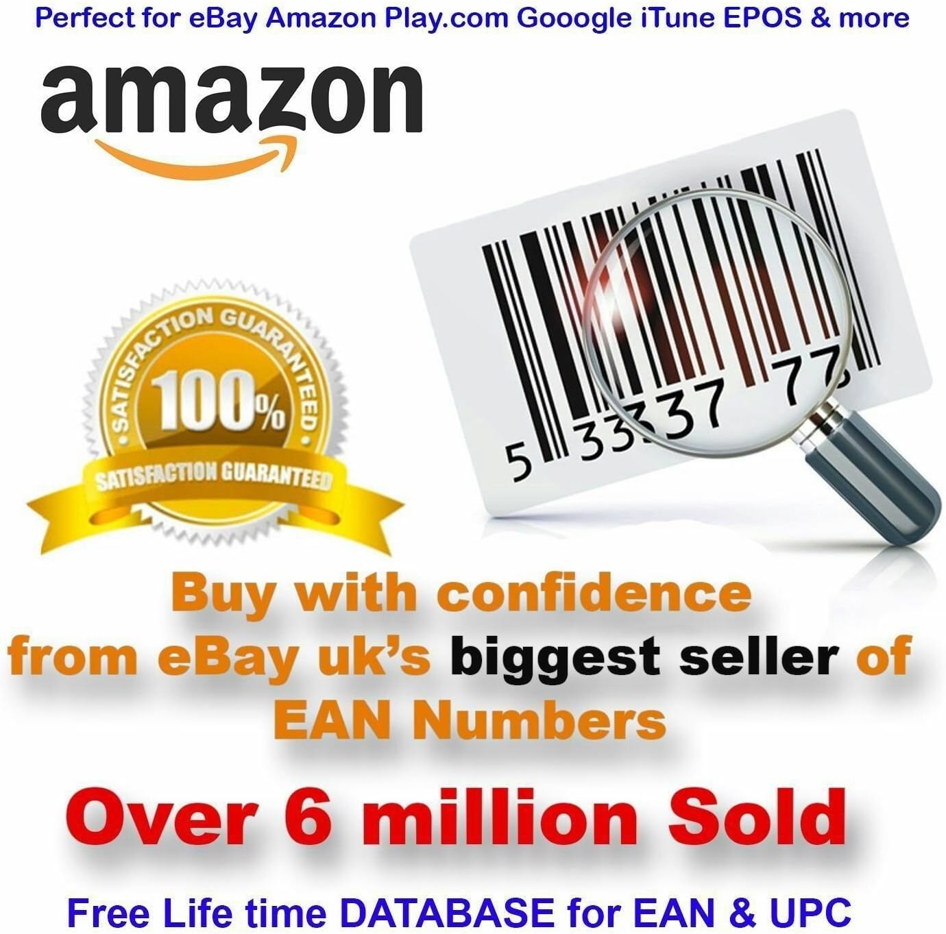 Buy UPC EAN Numbers Barcodes Bar Code Numbers for Amazon - Offered ...