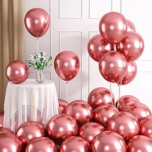Amazon.com: 5 Inch 50 Pcs Metallic Red Balloon, Metallic Red Balloons ...