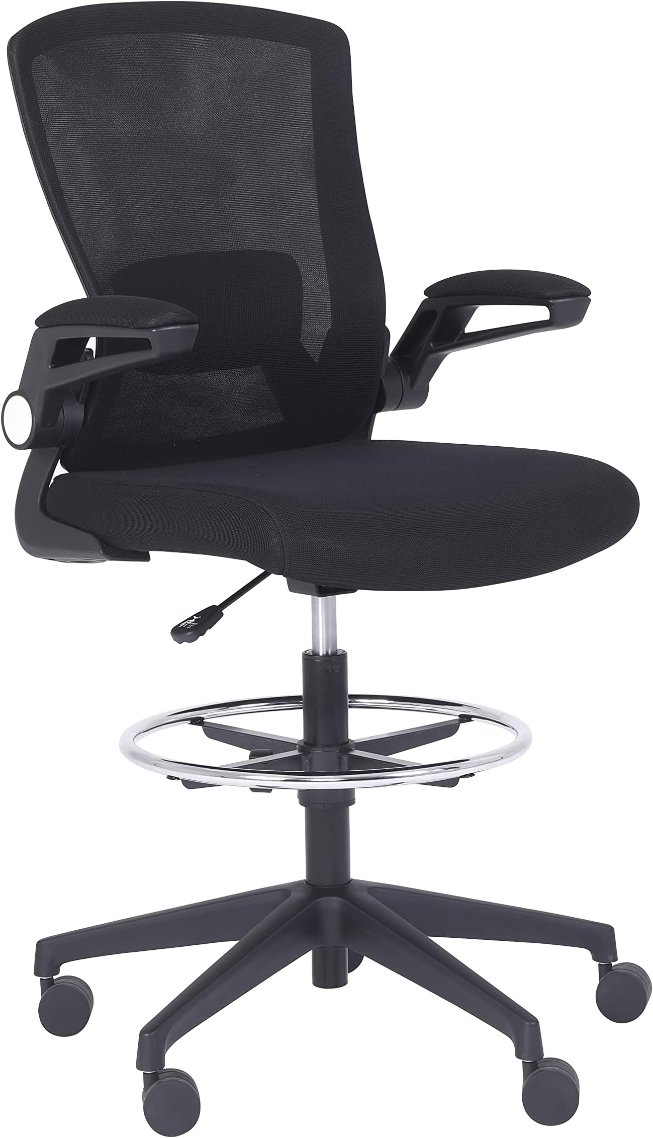 Amazon.com: Harwick Deluxe Mesh Drafting Stool with Arms - Black ...