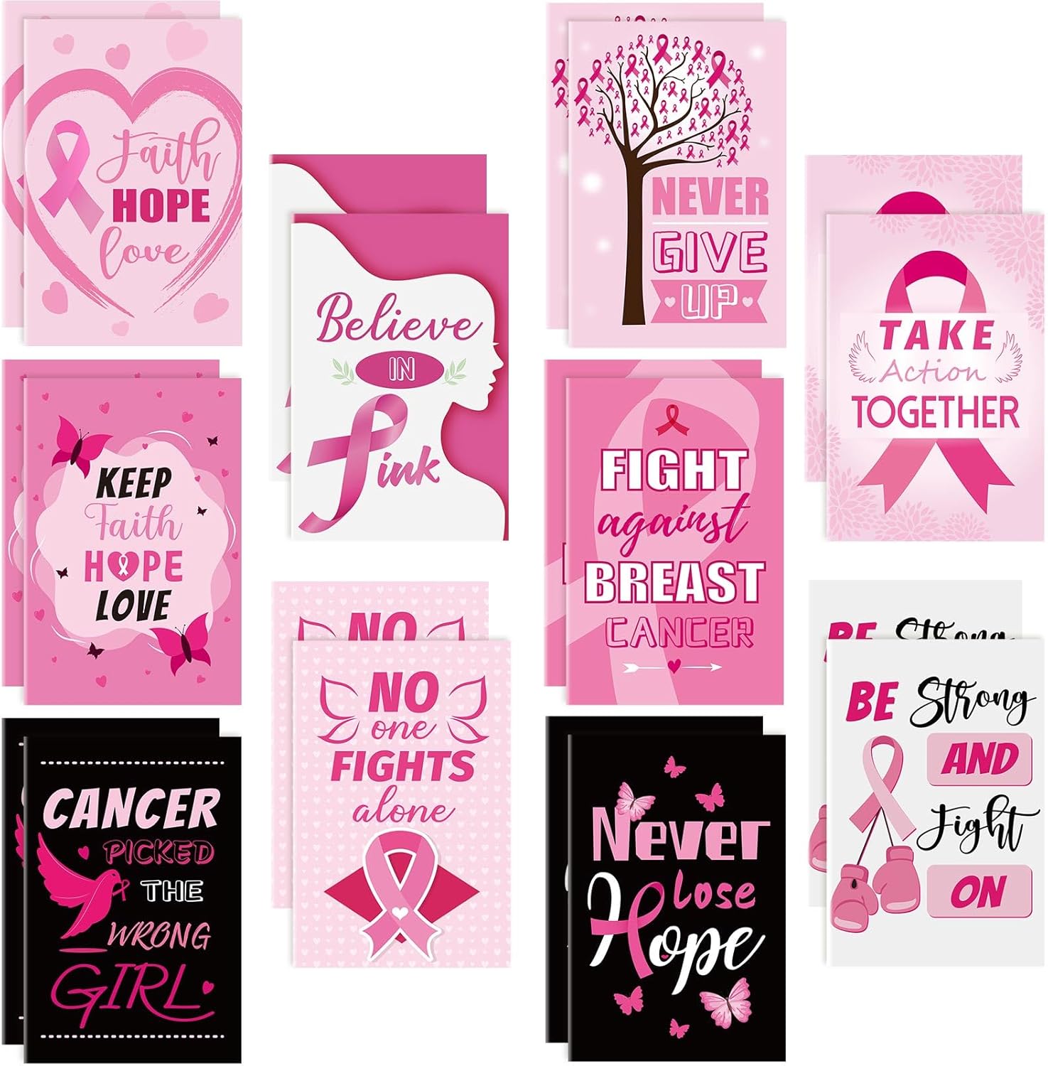 Amazon.com : Honoson 50 Pcs Pink Breast Cancer Journals Breast Cancer ...