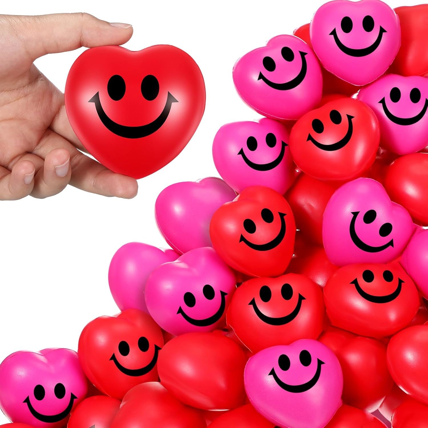 Amazon.com: 36 Pcs 2.76'' Valentine‘s Day Red Heart Stress Balls Heart ...